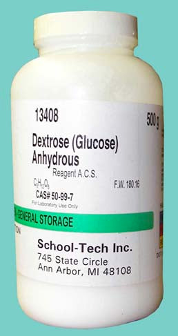 Dextrose, lab grade, anhydrous | Sience Supplies | Item # 13408
