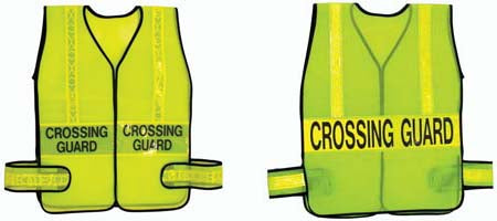 Vinyl Coated Lime Mesh Crossing Guard Vest