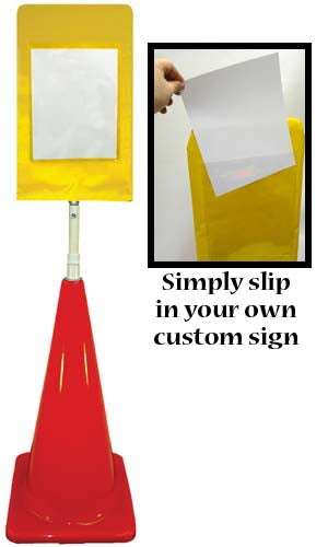 Cone Sign Kit - Customizable (yellow) | Item # SA811M