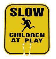 Large Snap-On Cone Sign - SLOW, CHILDREN AT PLAY | Item # SF032P