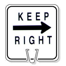 Large Snap-On Cone Sign - KEEP RIGHT | Item # SF040P