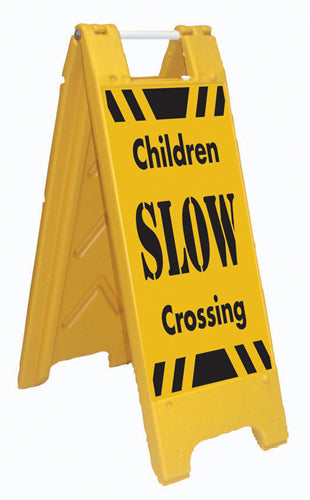 Fold-Up Sign - SLOW Children Crossing | Item # SS062D