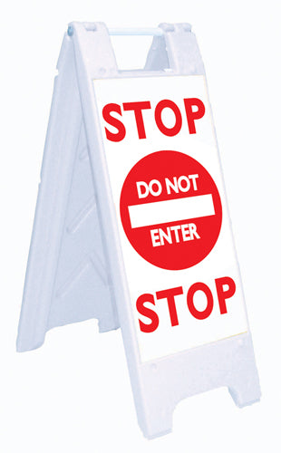 Fold-Up Sign - STOP Do Not Enter (Red/White) | Item # SS069D