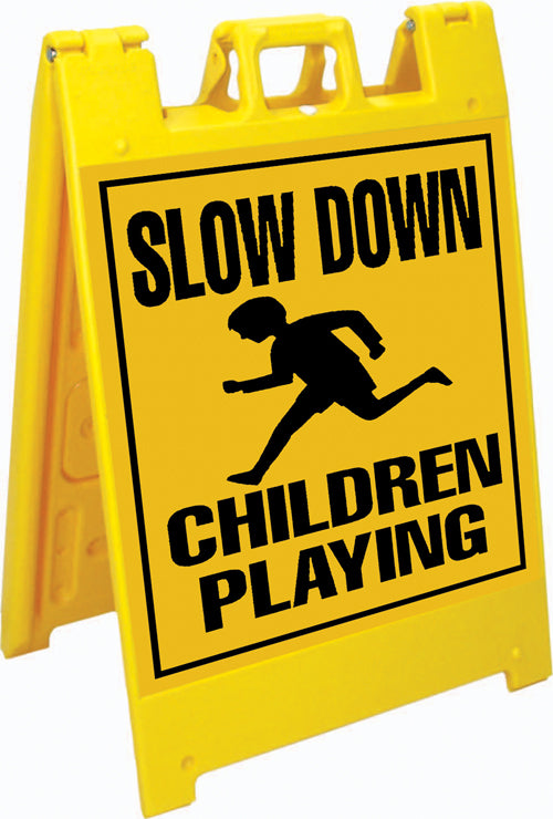 Squarecade™ 36 Fold-Up Sign - Slow Down Children Playing | Item # SS081D